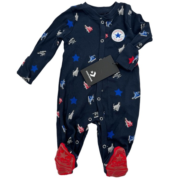 Converse | One Pieces | 3 Mos Nwt Converse Navy Blue One Piece Sleeper ...